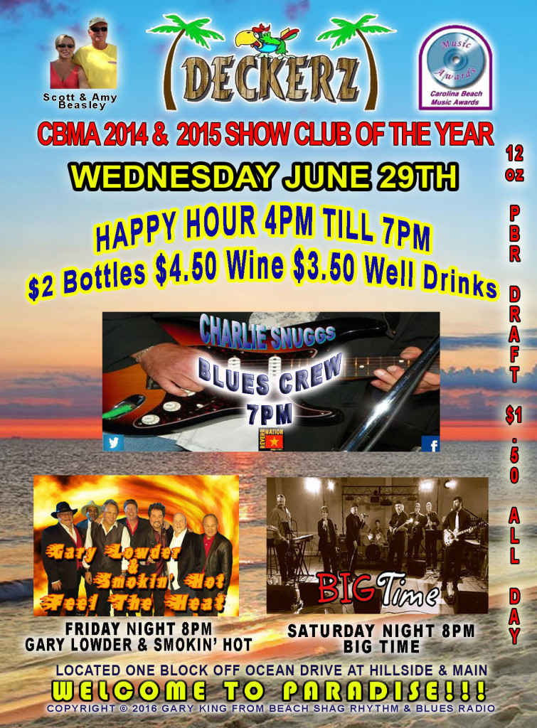 CHARLIE SNUGGS BLUES CREW - Deckerz Bar and GrillDeckerz Bar and Grill